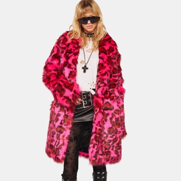 Dolls Kill | Jackets & Coats | Htf Dolls Kill Akira Azalea Wang Cheetah Dynasty Pink Faux Fur ...